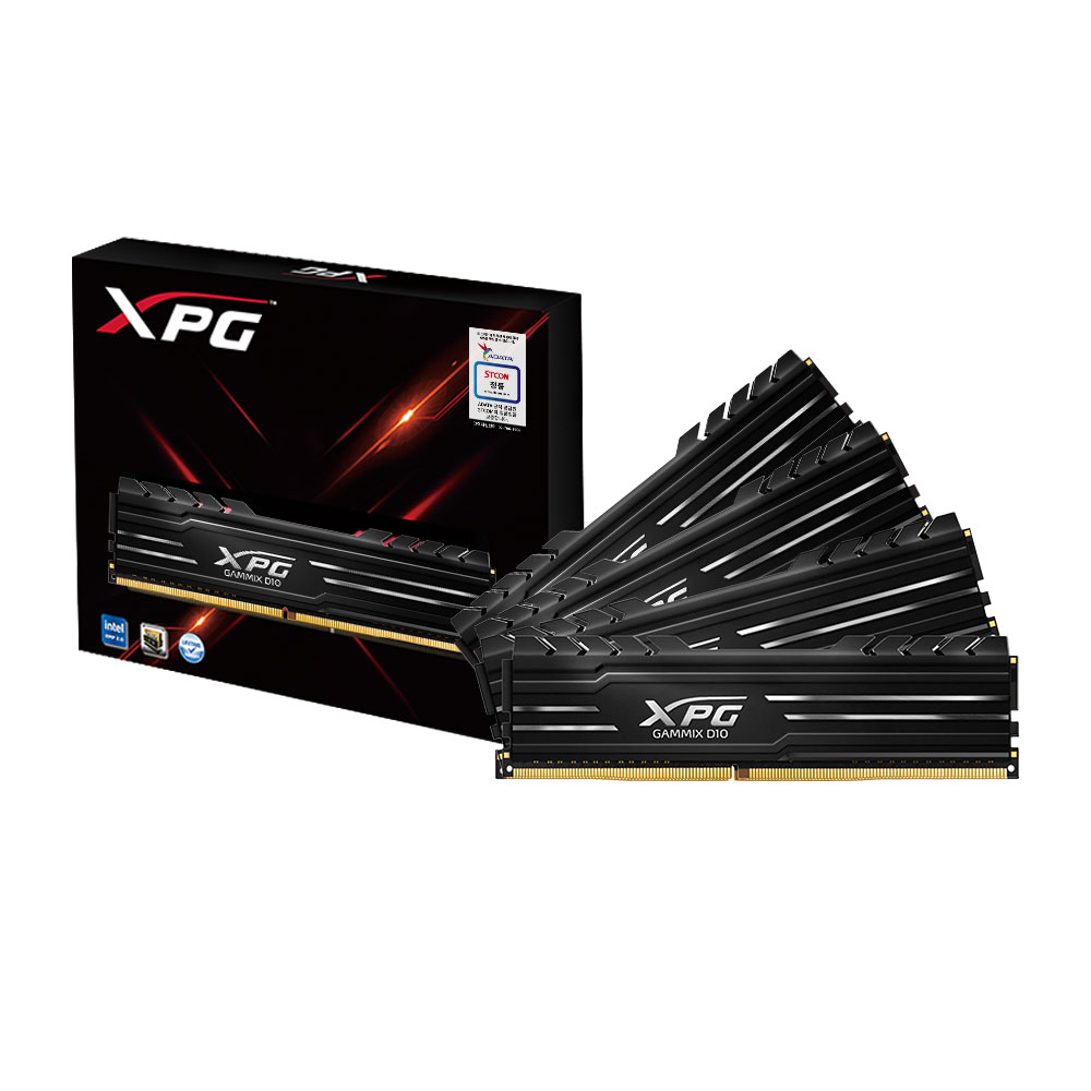 ADATA XPG DDR4 32G PC4-21300 CL16 GAMMIX D10 (8GB X4) STCOM 블랙 | STCOM